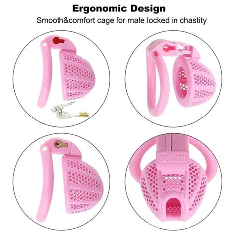 Pink Cock Cage Micro Sissy Resin Mesh Chastity Cage