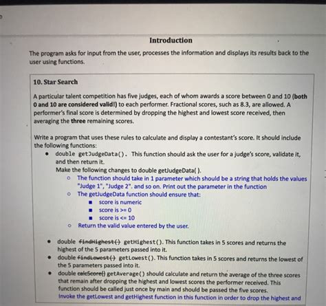 Solved Introduction The Program Asks For Input From The