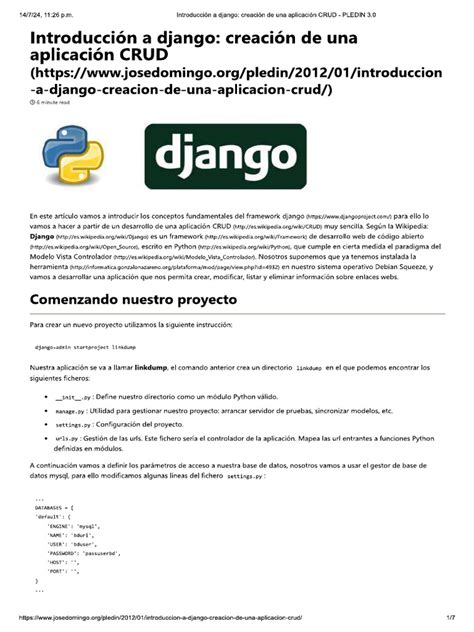 Crud En Django Pdf