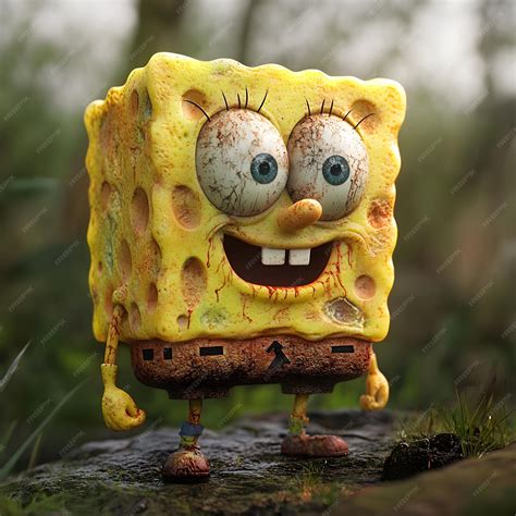 A Yellow Spongebob With A Face On It Is Made From A Spongebob Premium