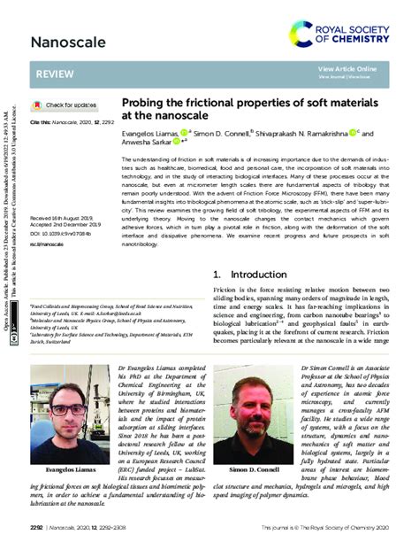Pdf Probing The Frictional Properties Of Soft Materials At The