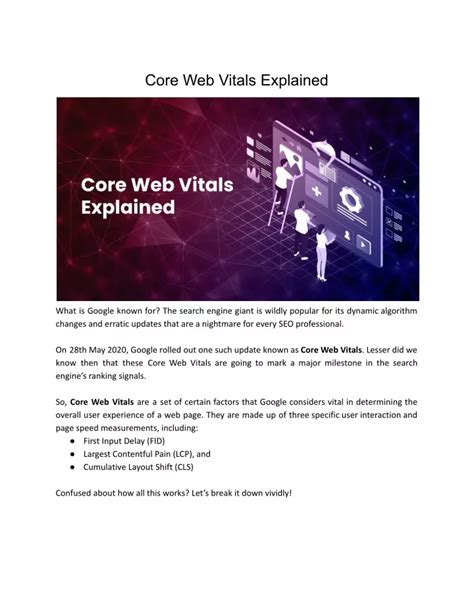 Ppt Core Web Vitals Explained Powerpoint Presentation Free Download Id11835479