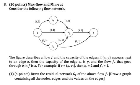 solved 8 10 points max flow and min cut consider the