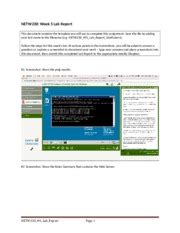 NETW W Lab Report NETW Week Lab Report This Document Contains The Template You Will