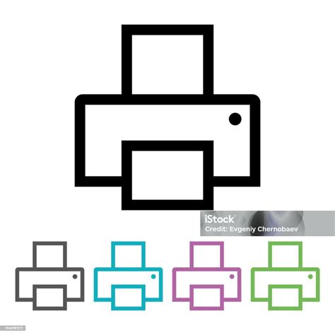 프린터 아이콘 벡터 Eps10 출력 하거나 기호 벡터를 입력 합니다 프린터 선 아이콘 윤곽선 및 단색 벡터 로고 0명에 대한