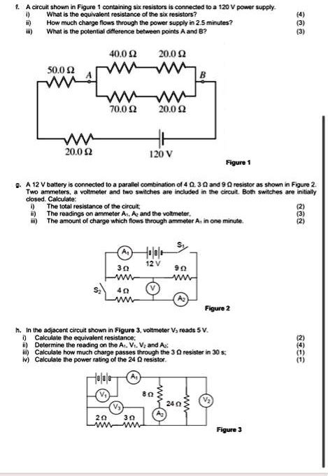 1 A Circuit Shown In Figure 1 Containing Six Resistors Is Connected To A 120 V Power Supply I