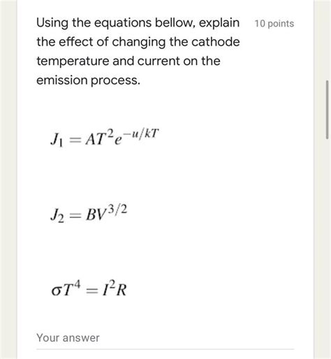 solved using the equations bellow explain 10 points the