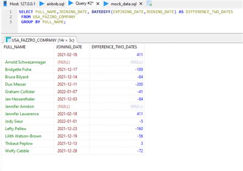 mariadb difference between two dates
