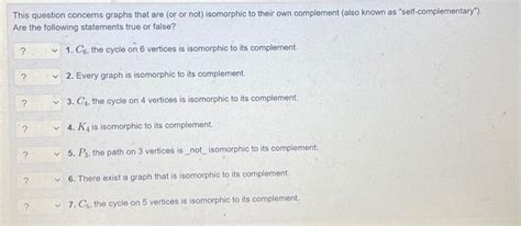 Solved This Question Concerns Graphs That Are Or Or Not