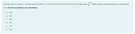 Solved Given The Values Of A Function F At Several Points As Chegg