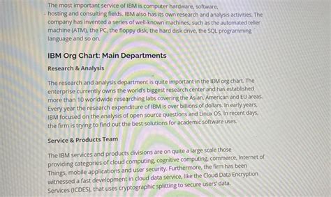 Solved C Ibm Org Chart Enterprise Profile The Ibm Org