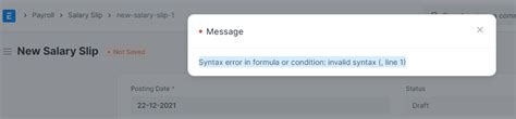 Creating Salary Slip Syntax Error Frappe Forum