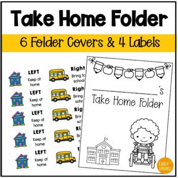 Back To School Editable Student Homework Folder Cover Insert And Labels