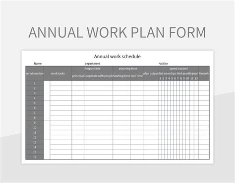 Free Annual Work Plan Templates For Google Sheets And Microsoft Excel Slidesdocs