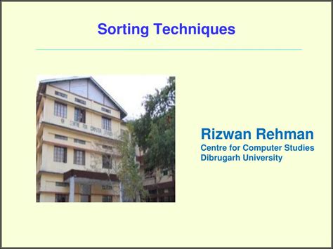 PPT Sorting Techniques PowerPoint Presentation Free Download ID 5268472