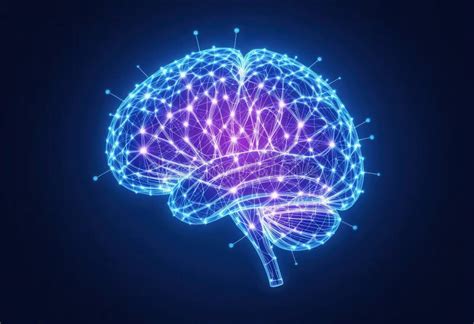 Digital Representation Of A Brain With A Network Of Connected Nodes And
