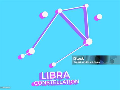 천칭 자리 자리 3d 기호 파란색 배경에 등색 스타일별 아이콘 별과 은하의 클러스터 벡터 일러스트레이션 3차원 형태에 대한 스톡 벡터 아트 및 기타 이미지 Istock