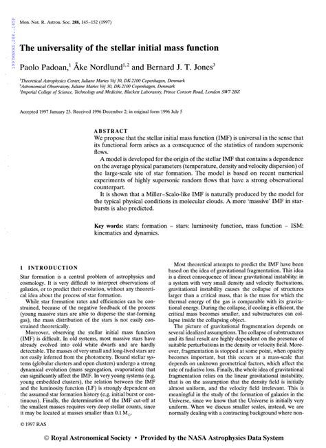 Pdf The Universality Of The Stellar Initial Mass Function