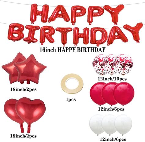 14th Birthday Balloon 14th Birthday Decorations Red 14 Balloons Happy