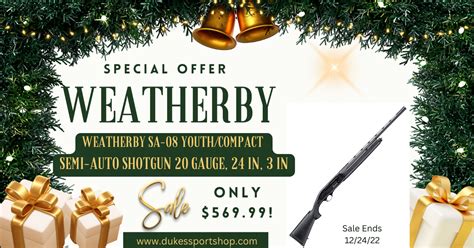 On Sale Weatherby Sa 08 Youth Compact Semi Auto Shotgun 20 Gauge 24 In 3 In Chmbr Black Syn