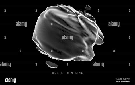 Distorted Line Spheres Vector Thin Line Glitch Geometry Stock Vector