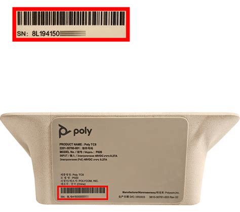 Find The Poly Tc8 Serial Number Hp® Support