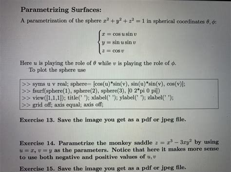 Solved Parametrizing Surfaces A Parametrization Of The Chegg