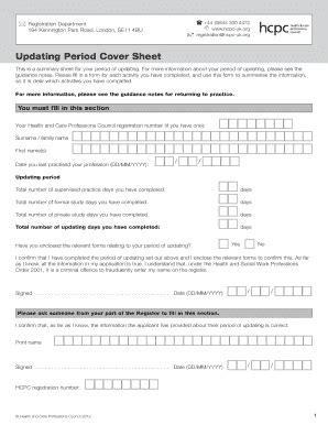 Fillable Online Hpc Uk Returners To Practice Forms Health And Care Professions Council Hpc