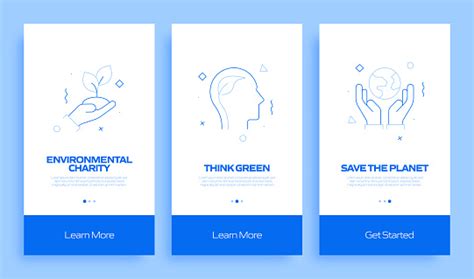 평면 아이콘이 있는 지구 온난화 컨셉 온보딩 모바일 앱 페이지 화면 Ux Ui 디자인 템플릿 벡터 일러스트레이션 가솔린에 대한 스톡 벡터 아트 및 기타 이미지 Istock