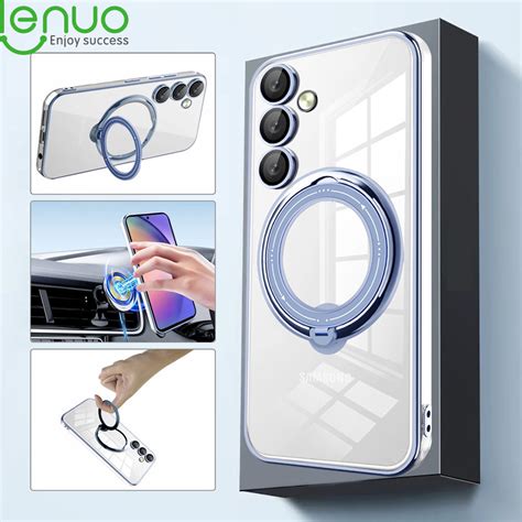 Lenuo Transparent Magnetic Stand Phone Case For Samsung Galaxy A A A A A S A A A