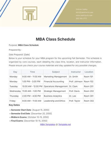 Free Class Schedule Templates Editable And Printable