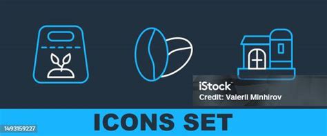세트 라인 농장 집 식물의 씨앗과 커피 콩 아이콘으로 가득 찬 팩 벡터 0명에 대한 스톡 벡터 아트 및 기타 이미지 0명 가방 건강한 생활방식 Istock