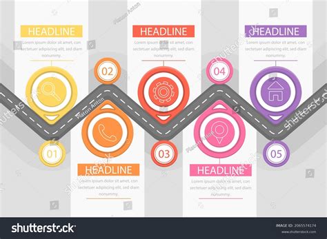 Road Map Infographic Creative Plan Design Stock Vector Royalty Free 2065574174 Shutterstock