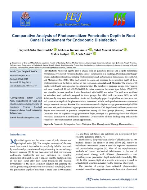 Pdf Comparative Analysis Of Photosensitizer Penetration Depth In Root Canal Debridement For
