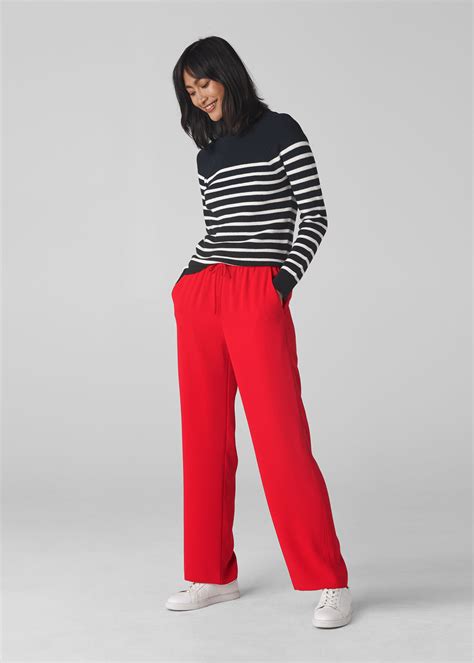 Red Wide Leg Helena Trouser Whistles Whistles Us