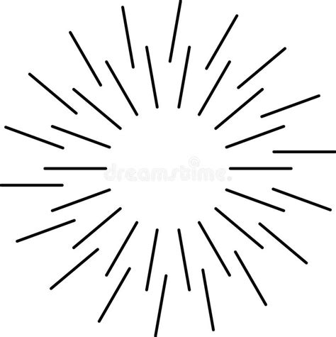 Vintage Sunburst Set Bursting Rays Sunrise Firework Starburst Blast