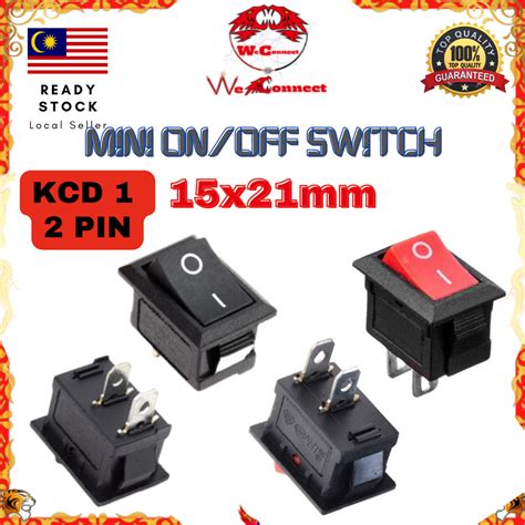 Weconnect Kcd1 2 Pin Rocker Switch On Off Mini Power Switch 15 21mm 6a 250v 10a 125v Black Red