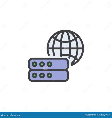 Global Data Server Filled Outline Icon Stock Illustration Illustration Of Icon Server