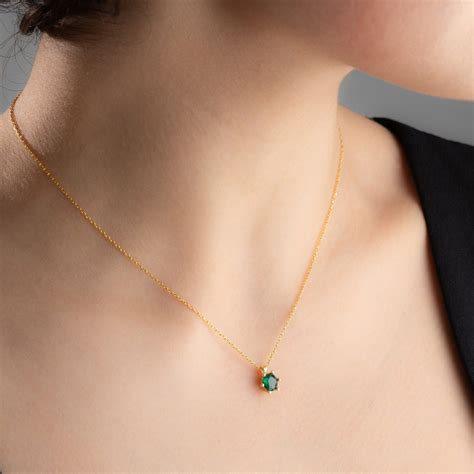 Emerald Birthstone Necklace Custom Birthstone Necklace For Women