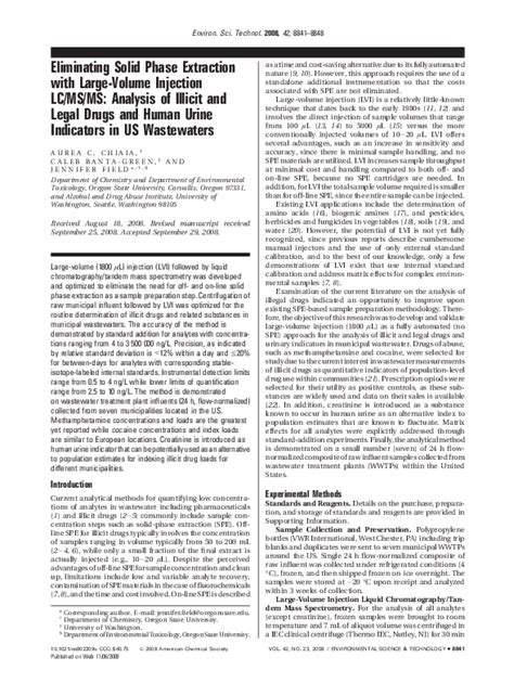 Pdf Eliminating Solid Phase Extraction With Large Volume Injection Lc Ms Ms Analysis Of