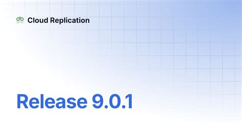 Release 901 Cloud Replication