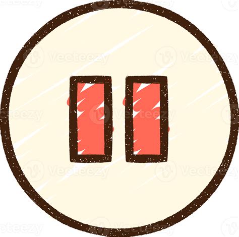 Pause Symbol Chalk Drawing 41156509 Png