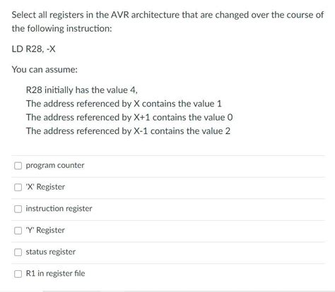 Solved Select All Registers In The Avr Architecture That Are