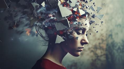Conceptual Portrait Of A Person With Fragmented Mind Premium Ai Generated Image