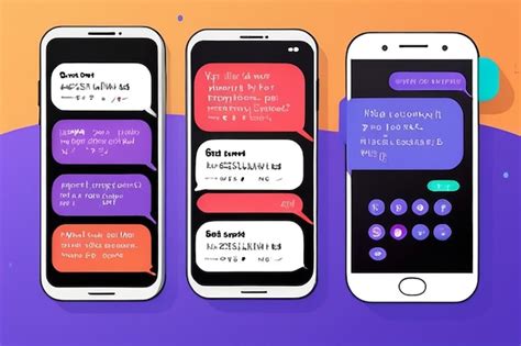 Sms Chat Composer Smartphone Chatting Sms Template Bubbles Premium Ai