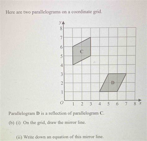 Solved Here Are Two Parallelograms On A Coordinate Grid Parallelogram