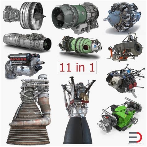 Aircraft Engines Collection 3d Model 1 199 3ds C4d Ma Obj Max