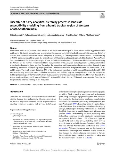ensemble of fuzzy analytical hierarchy process in landslide