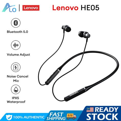 Lenovo Thinkplus He Bluetooth Wireless Earbuds Magnetic Neckband Earphones Ipx Waterproof