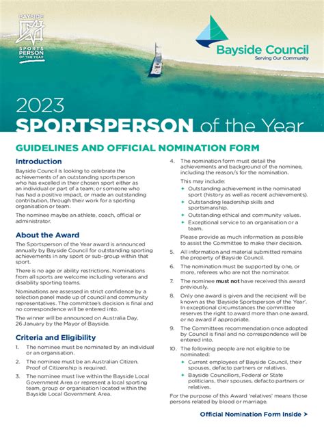 Fillable Online Guidelines And Official Nomination Form Fax Email Print